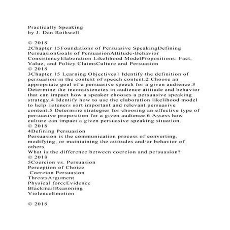 Practically Speaking by J. Dan Rothwell© 20182Chapter 15Foun | DOCX