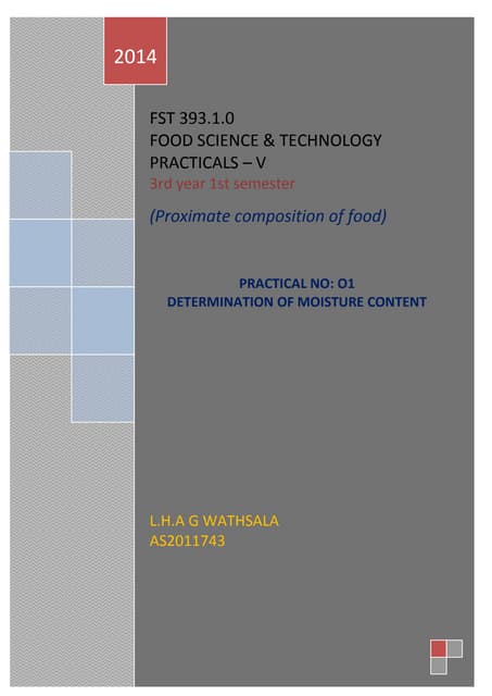 Determination of Ash content in food samples | PPTX | Chemistry | Science