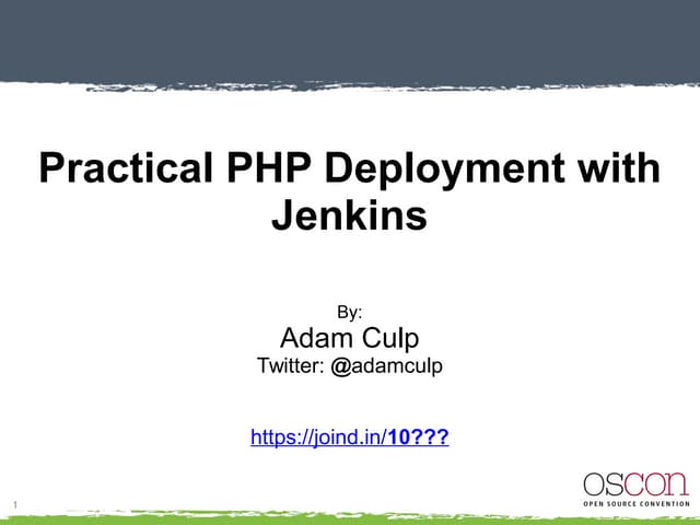 Practical Php Deployment With Jenkins Pdf