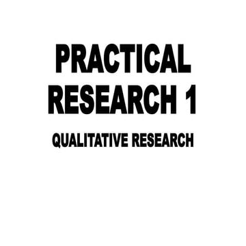 practictical research one qualitative research | PPTX