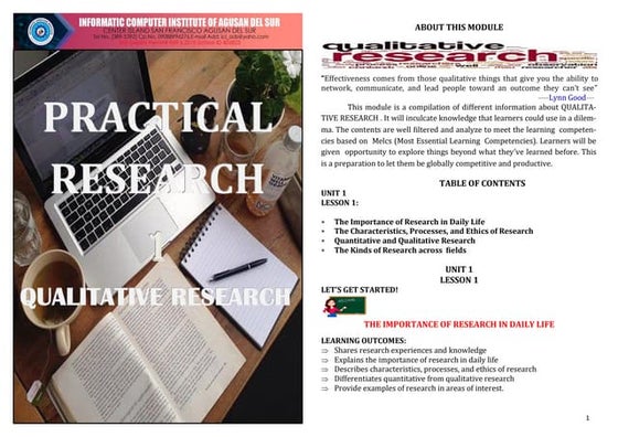 PR1 LESSON PLAN 4 PDF RESEARCH TOPIC IMPORTANCE OF RESEARCH | PDF