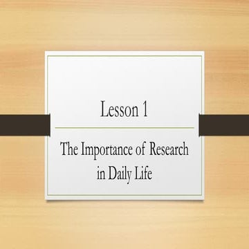 Importance of research in daily life quali 1 | PPTX