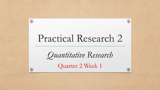(PR2) Research Design - Practical Research 2 | PPTX | Science