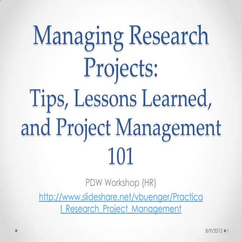 Practical research project management | PPTX