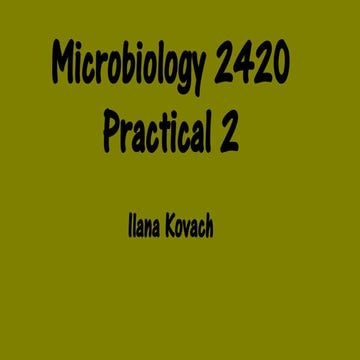 Microbiology Practical 2!!!! i will miss this class! (Ilana Kovach) | PDF