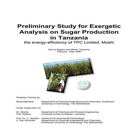 Preliminary Study for Exergetic Analysis on Sugar Production in ...