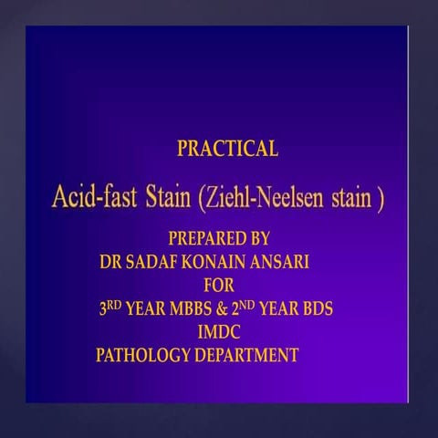 Practical z n staining | PPTX