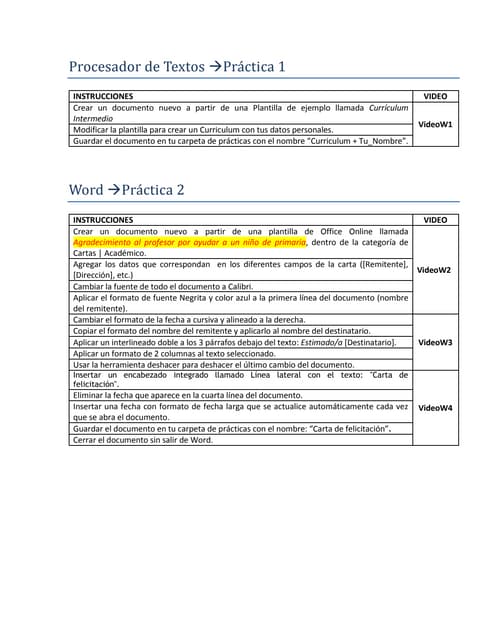 Ejercicios word practica | PPT