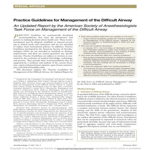 Practice guidelines-for-management-of-the-difficult-airway | PDF | Lung ...