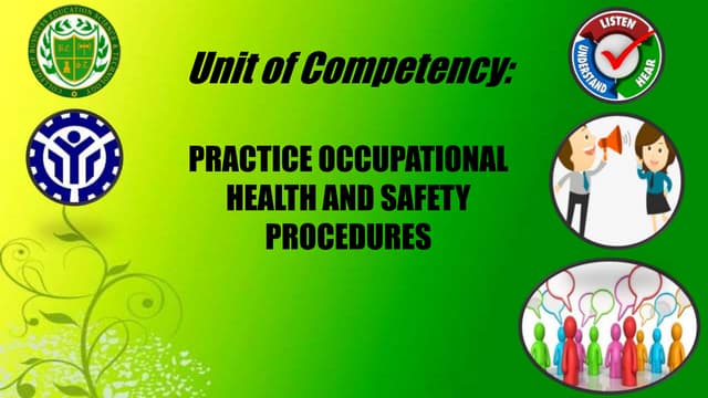 Lesson 7_Practice Occupational Health and Safety Procedures (LO1) | PPTX