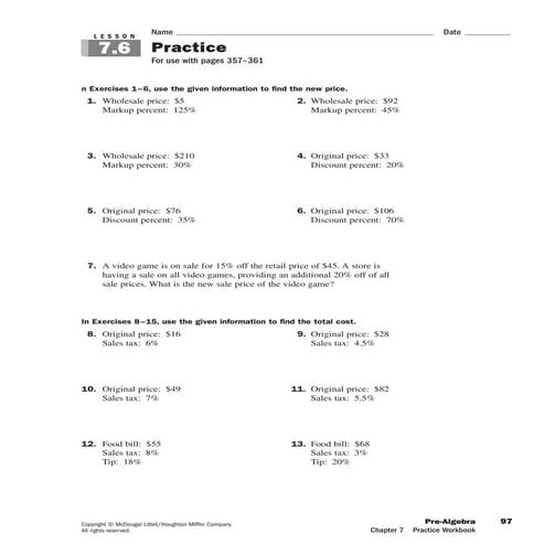 Practice 7 6 | PDF