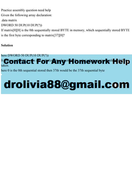 Practice Assembly Question Need Helpgiven The Following Array Declpdf Programming Languages