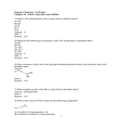chapter 14 organic chemistry by wade | PDF