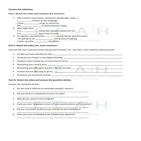 Easy English at Home Pre-intermediate 20 | PDF | Homework and Study ...