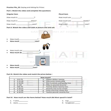 Easy English at Home Practice File 25 | PDF