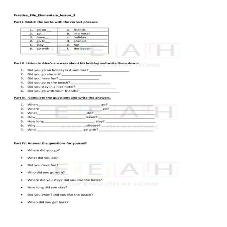 Easy English at Home Elementary 3 | PDF