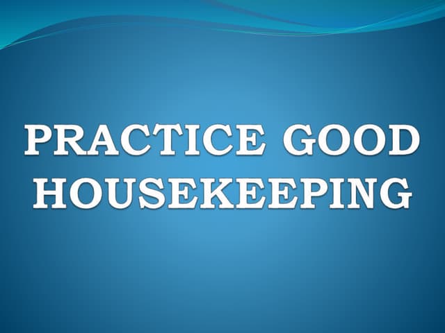 Housekeeping ppt | PPTX