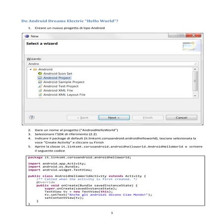 MobileDevCamp2012 - Android - Practice 1 | PDF