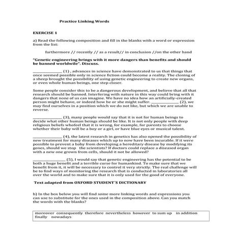 Linking Words 2 Extra Exercises