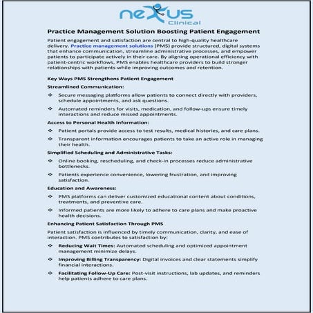 Practice Management Solution Boosting Patient Engagement | PDF