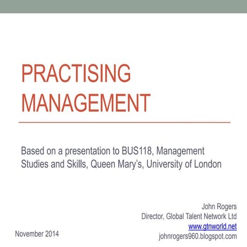 Practice of management slideshare nov 2014 | PPTX