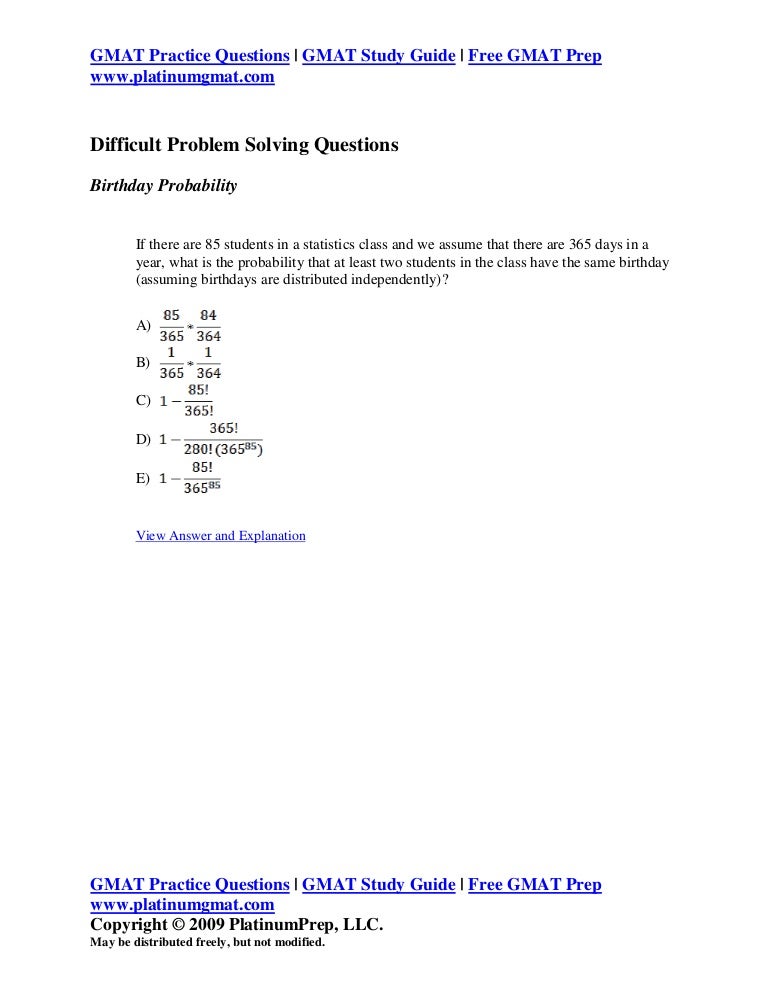 Practice Problem Solving Questions 1 Practice Problem Solving Questions 1