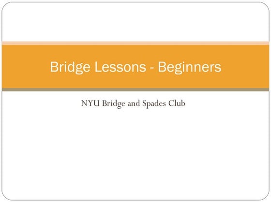 Bridge 1 Basics And Opening | PPT