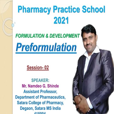 Practice school session: Preformulation | PPTX