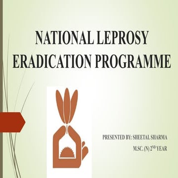 NLEP (Sheetal Sharma) | PPTX | Infectious Diseases | Diseases and ...