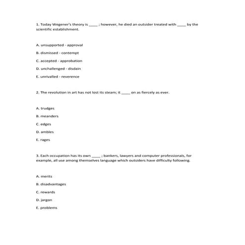 Practice test 1 sentence completion. | RTF