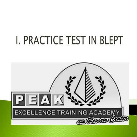 Practice test in blept | PPTX
