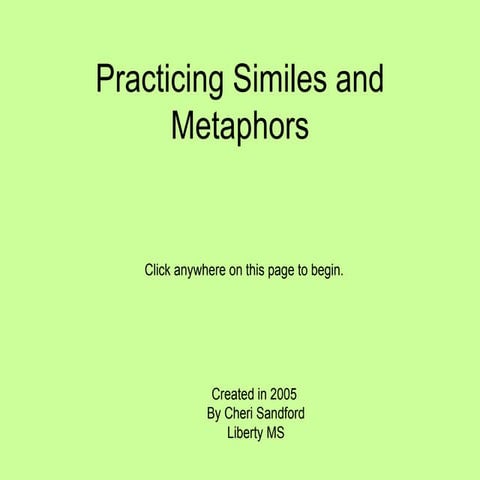 Practicing similes and metaphorsinteractive 2 | PPT