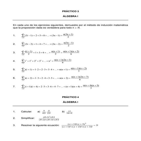 Practico 3 y 4 algebra i | PDF