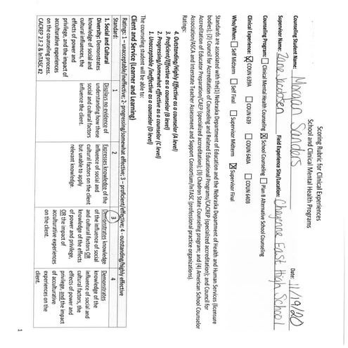 Practicum final supervisor evaluation | PDF