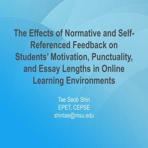 Normative and Self-Referenced Feedback | PPT