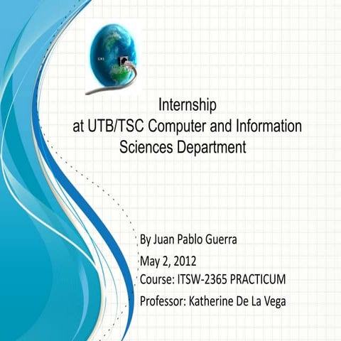 Internship at University of Texas Computer Science Departmenttea | PPTX