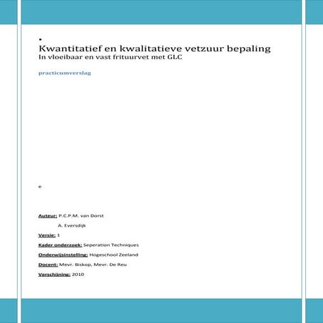 Practicumverslag vetzuren (patrick en alex) versie 1 | DOCX