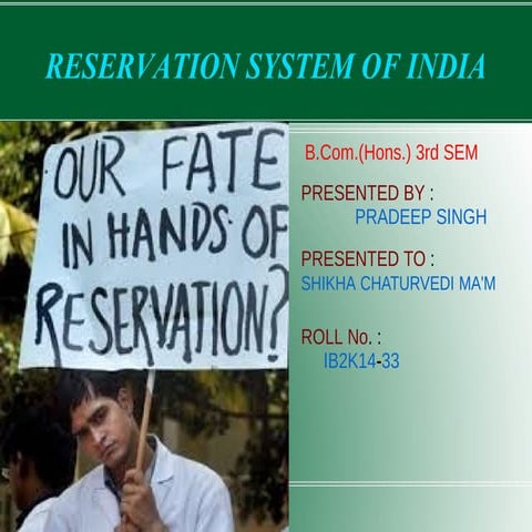 Reservation system of India | ODP