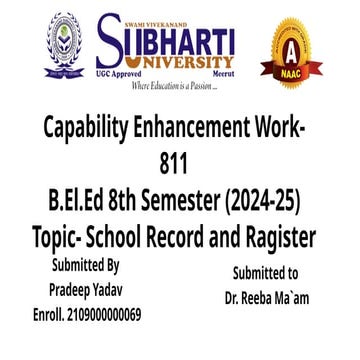 pradeep 811.pptx school record and register | PPTX