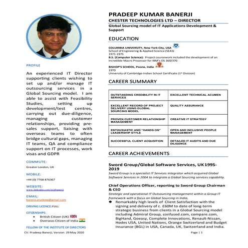 Pradeep banerji cv-(2020) | PDF