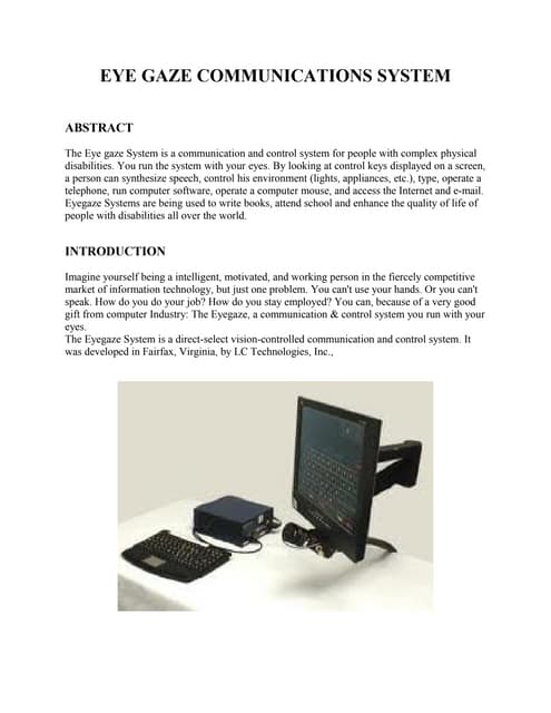 Eye gaze communication | PPTX