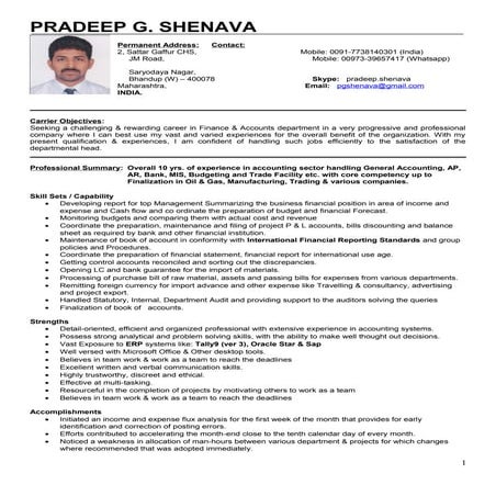 Pradeep Shenava Resume | DOC