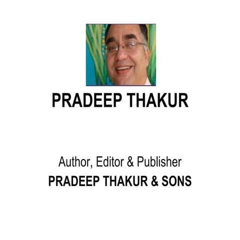Pradeep Thakur, Author-Editor-Publisher | PPT