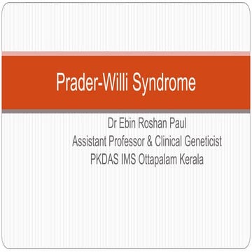 Prader Willi syndrome and Genetics and differentials | PPTX