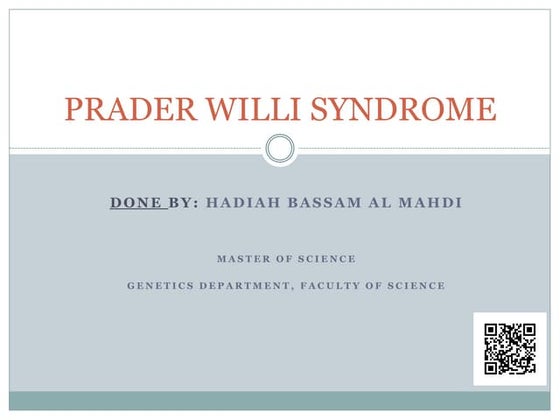 Prader willi syndrome | PPT