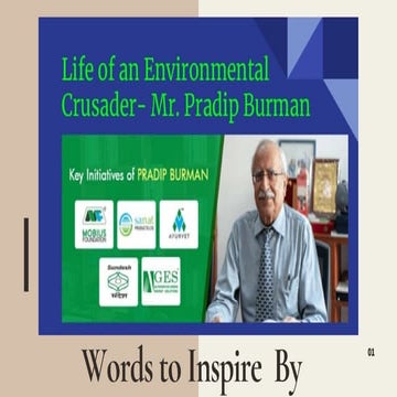 Life of an environmental crusader Mr. pradip burman | PDF