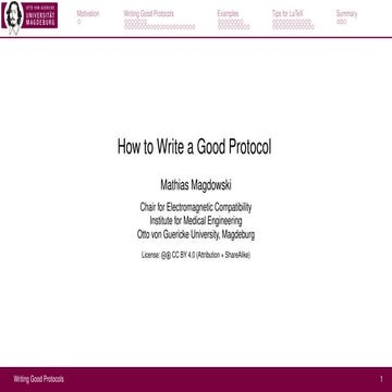 How to Write a Good Protocol (2025 IEEE Workshop) | PDF