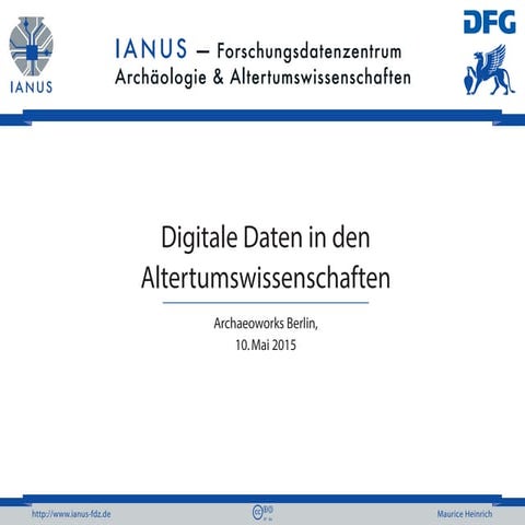 Digitale Daten in den Altertumswissenschaften | PPT