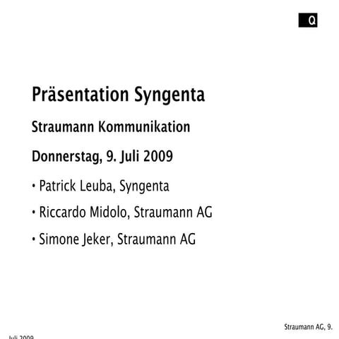 Praesentation Syngenta | PPT