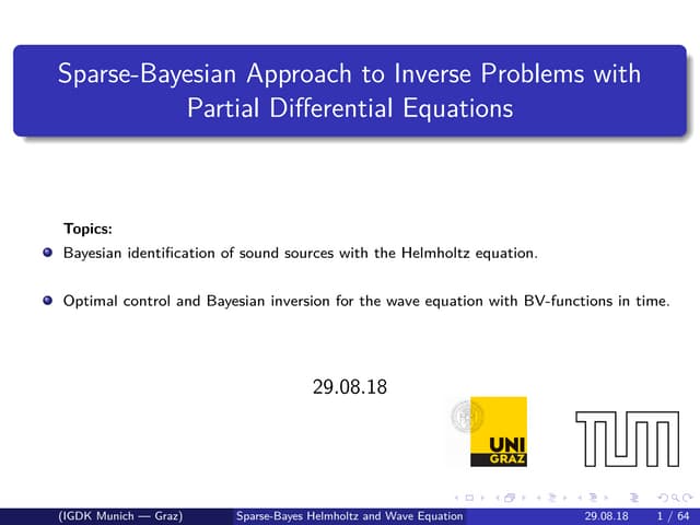 Sparse Bayesian Approach To Inverse Problems With Partial Differential